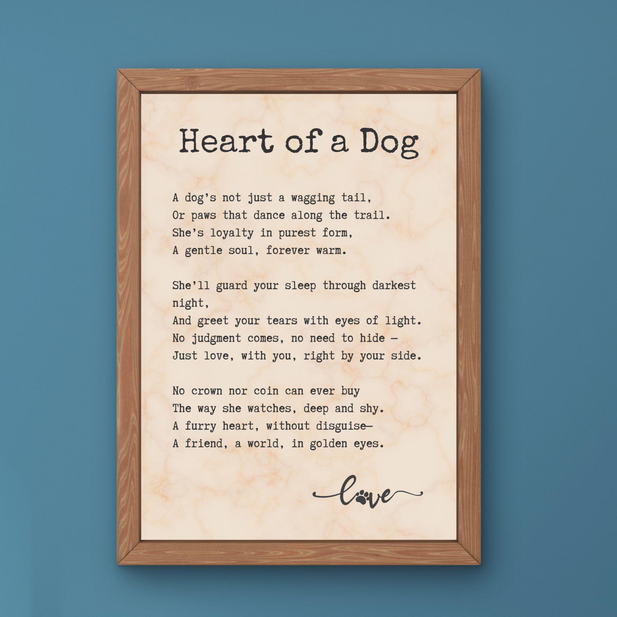 Dog Poem Printable, Life of a Dog Print, Pet Wall Art Decor, Gift for ...