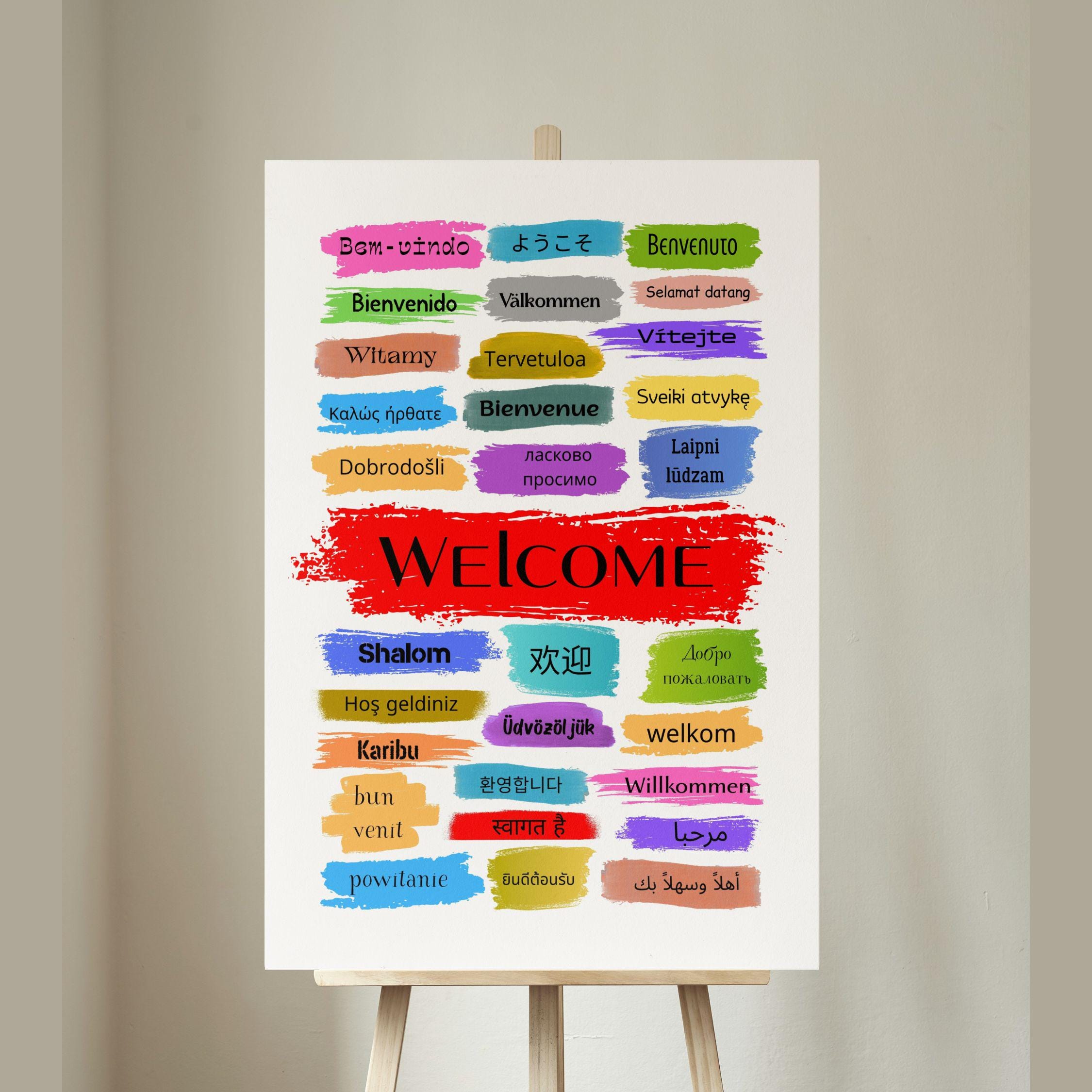 Welcome Poster in Different Languages, Multilingual Welcome Print ...