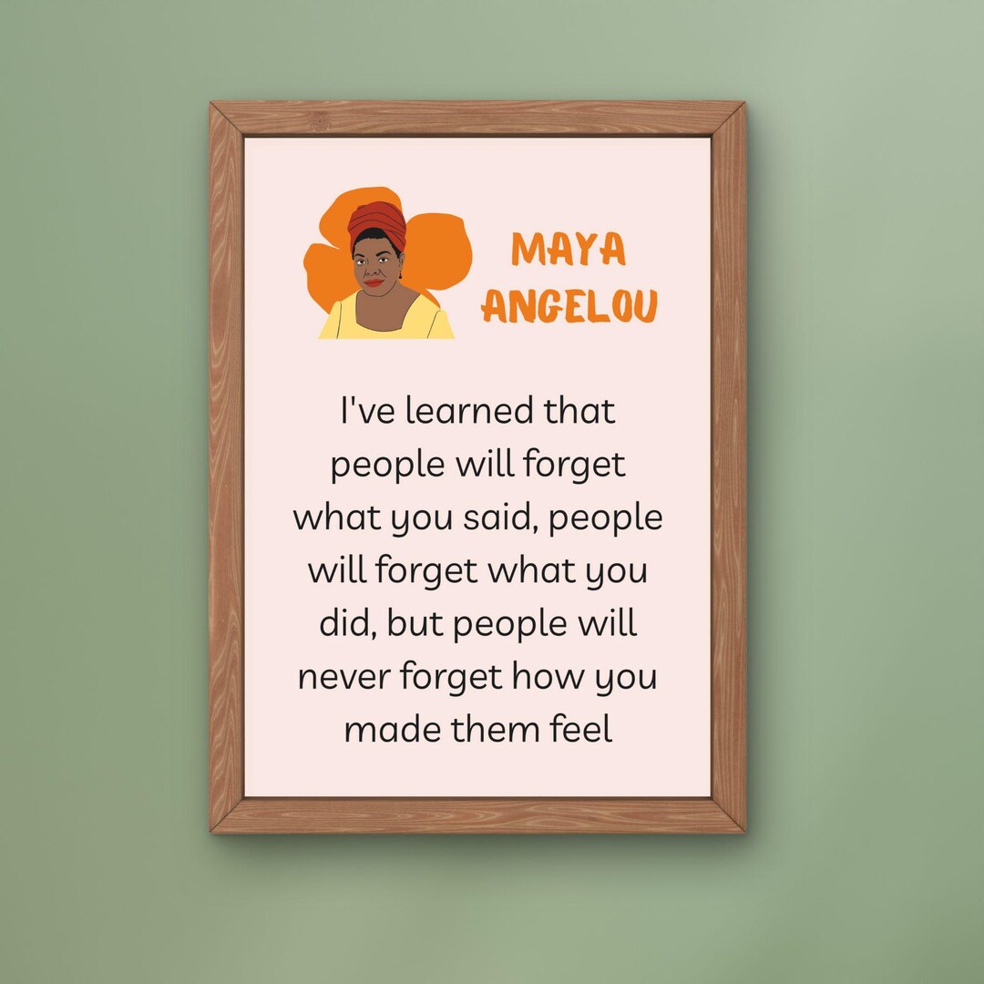 Maya Angelou Quote Print, Inspirational Education Poster, School ...