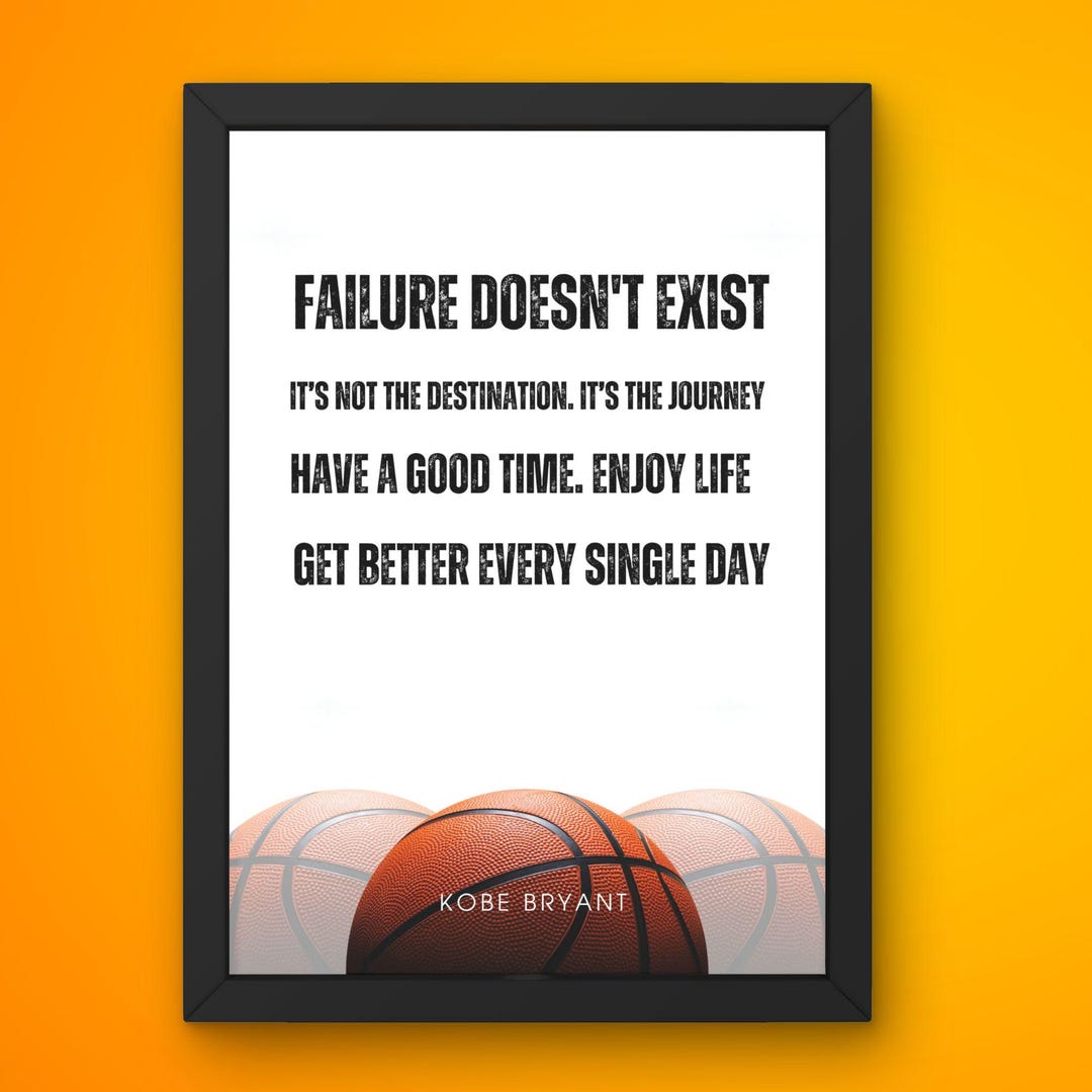 Kobe Bryant Quotes Print, Basketball Gift, Lakers Printable Poster ...