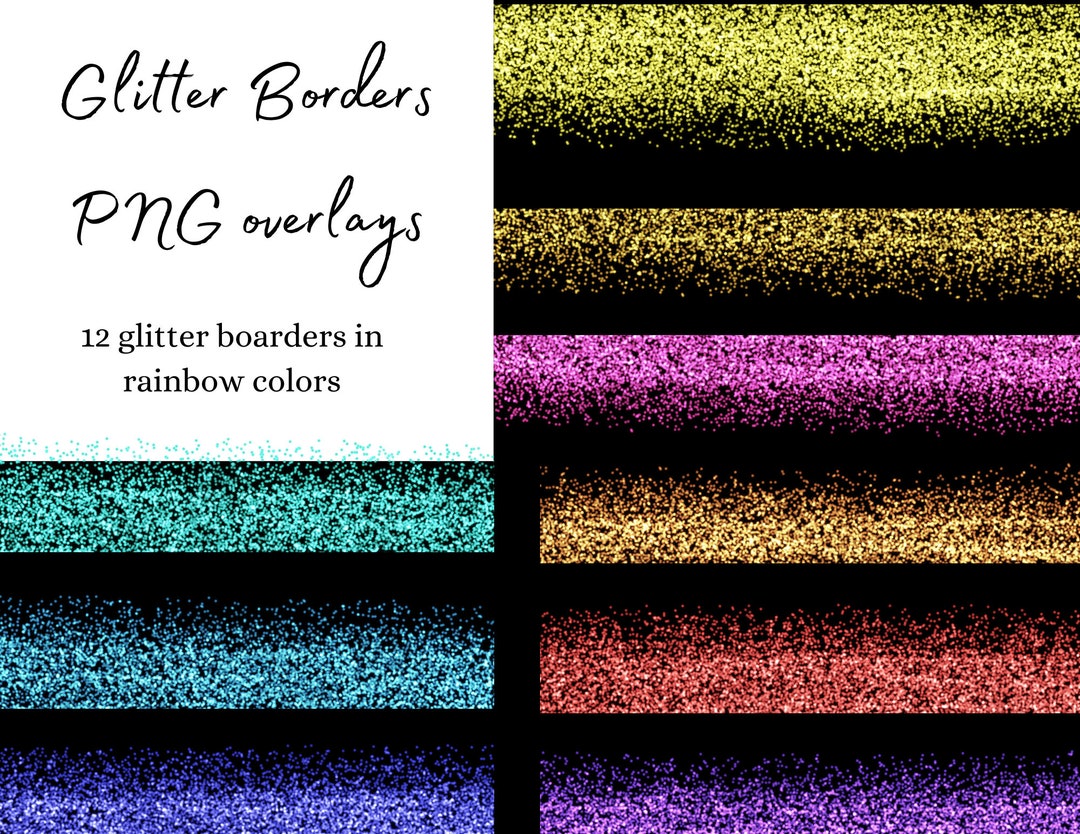 Glitter Borders- PNG Overlays- for Commercial and Personal Use - Etsy