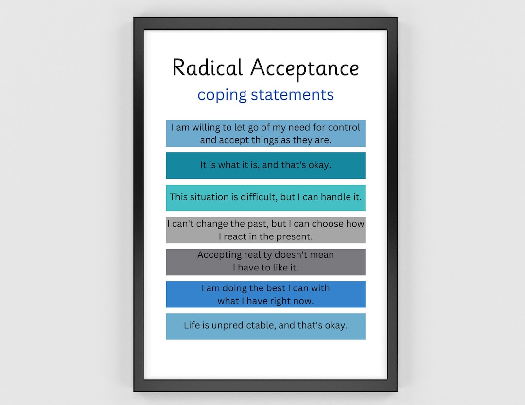 Radical Acceptance-coping Statements Therapy Office Decor - Etsy