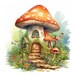 Watercolor Mushroom House Digital Art Print Instant Download Commercial ...