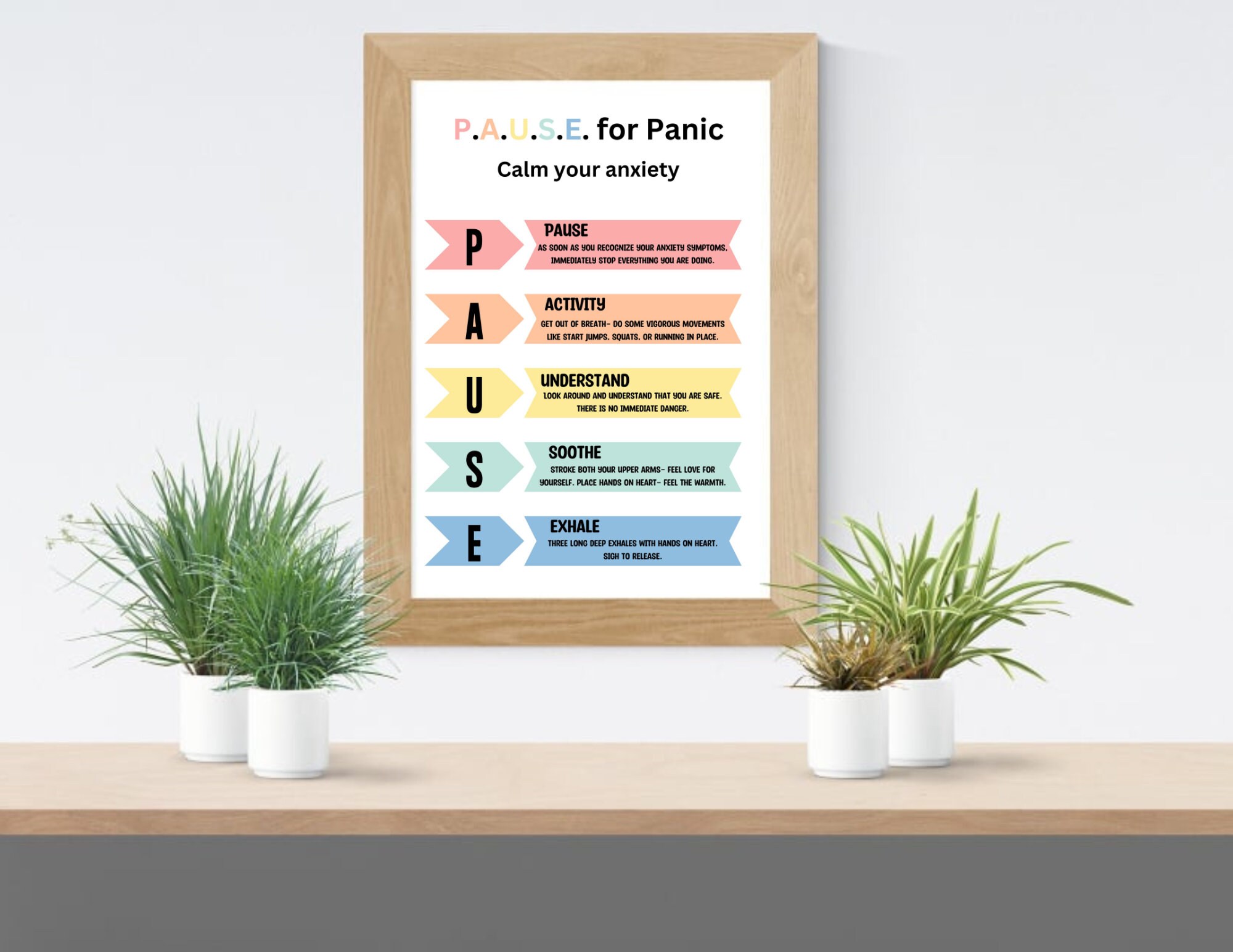 Pause for Panic-calm Your Anxiety Mental Health Poster - Etsy