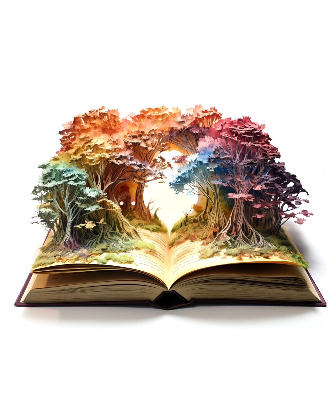 Watercolor Fantasy Forest Book Digital Art Print Instant Download ...