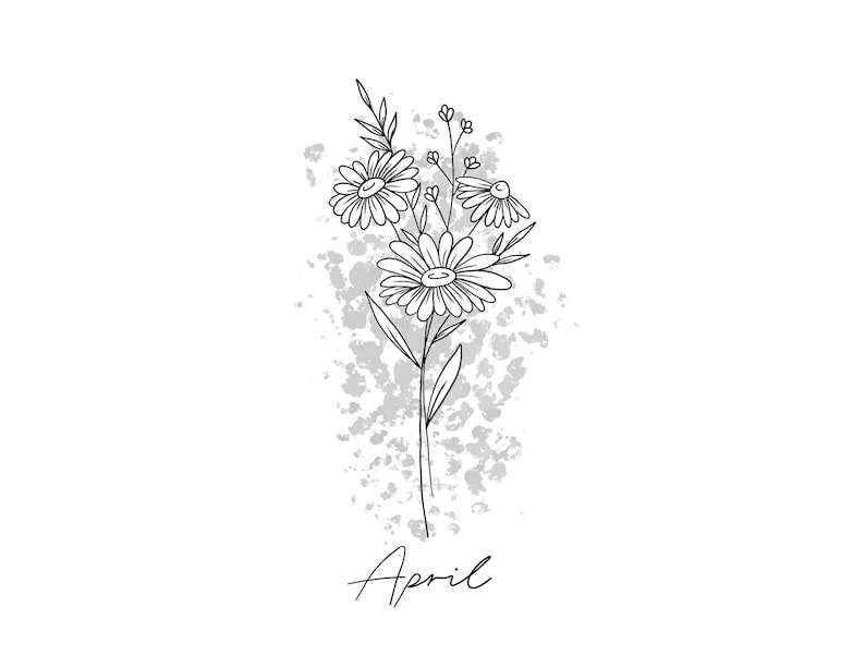 April Birth Flower Illustration. Unique, Hand Drawn Flower Illustration ...