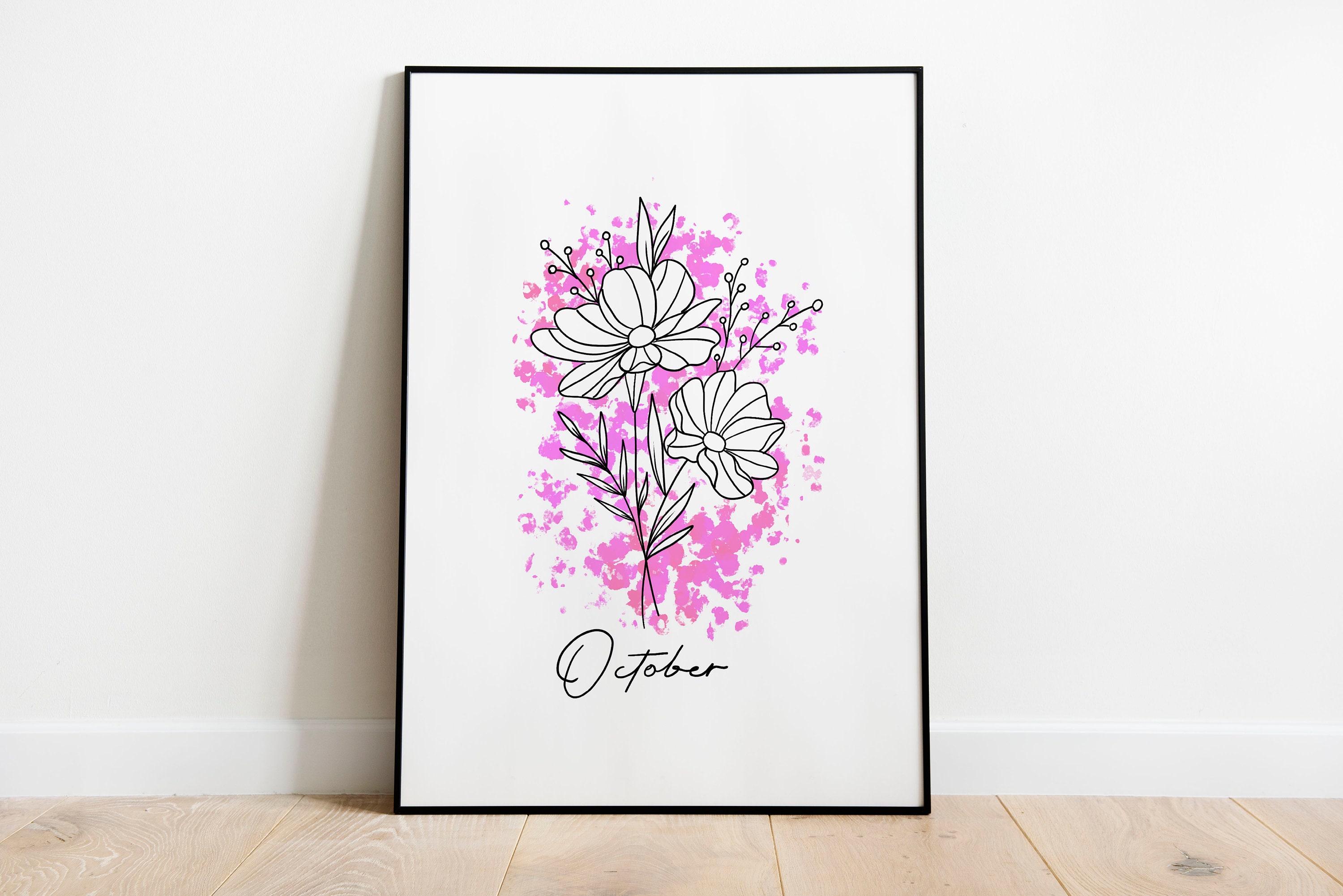 October Birth Flower Illustration. Unique, Hand Drawn Flower ...
