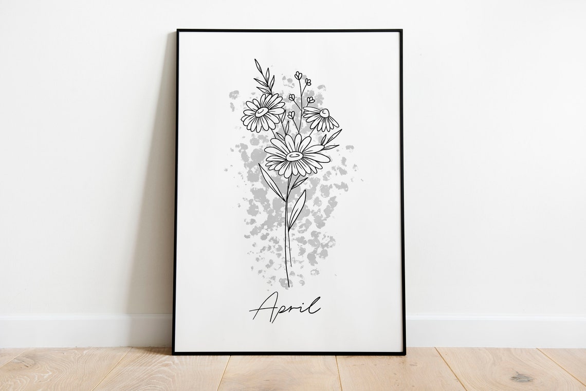 April Birth Flower Illustration. Unique, Hand Drawn Flower Illustration ...