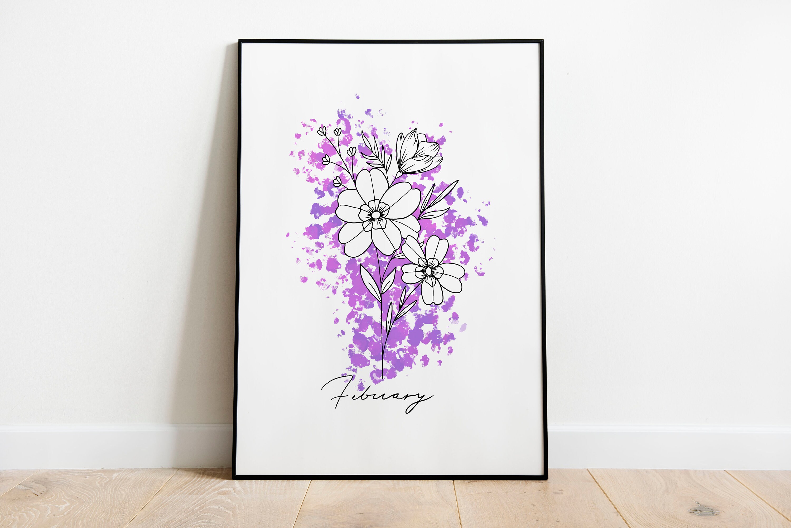 February Birth Flower Illustration. Unique, Hand Drawn Flower ...