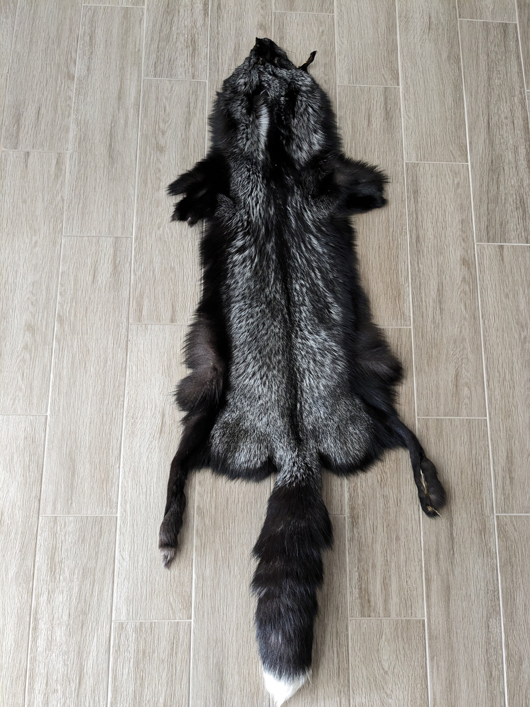 Real Silver Fox Fur Skin Pelts Natural Colour Home - Etsy