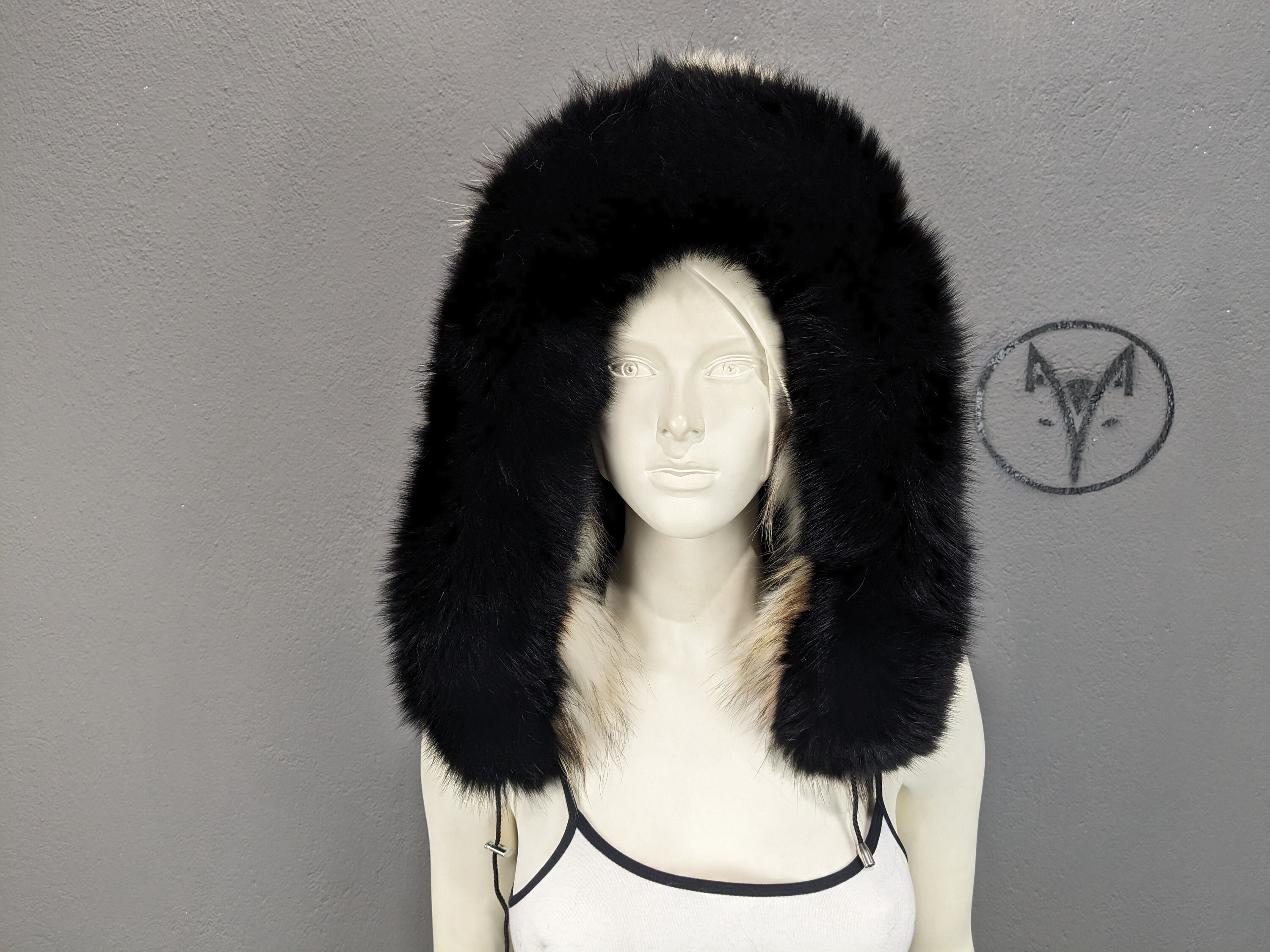 Fur Hood Black and Colourful Attached With Elastic Loops on - Etsy