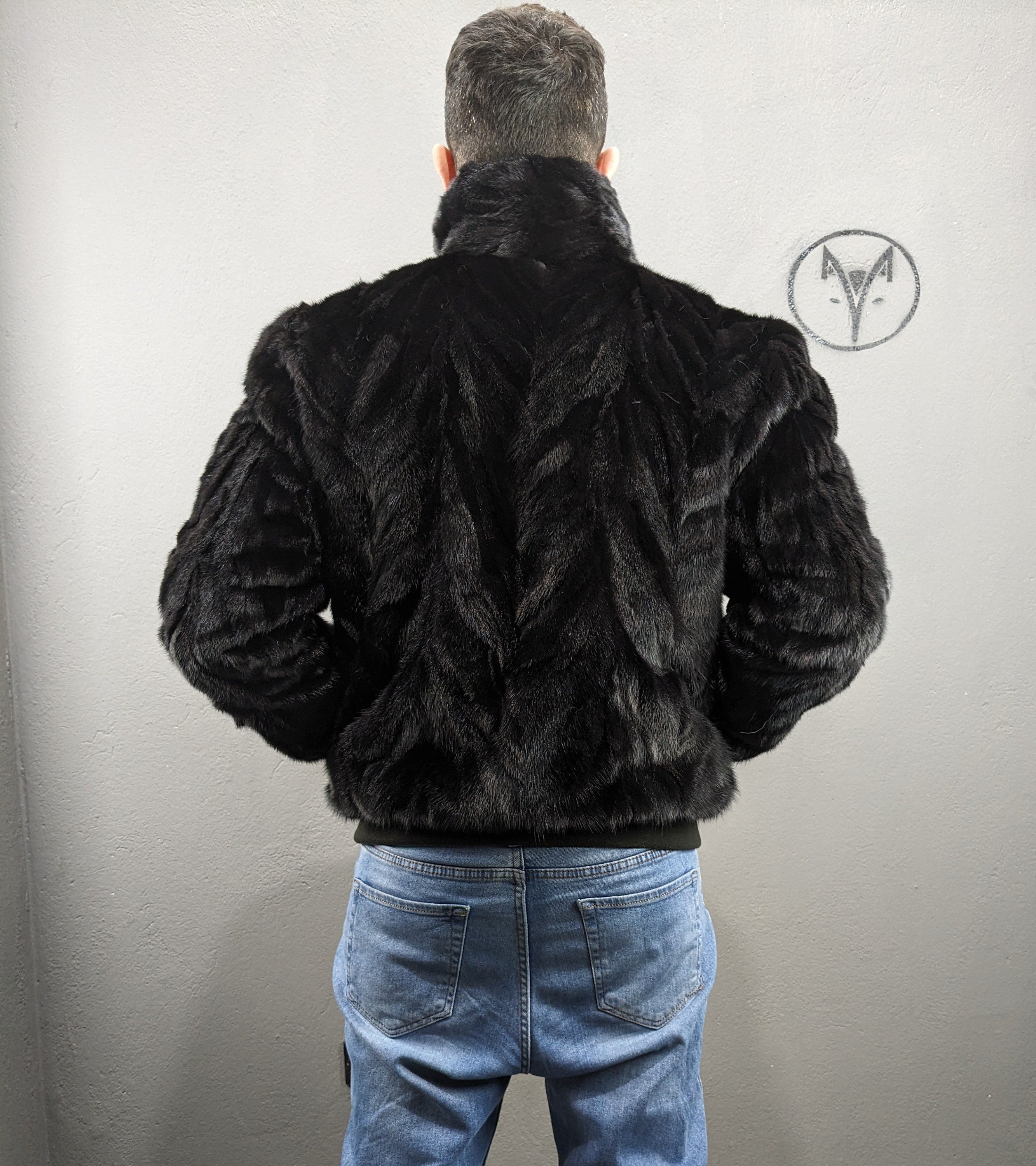 Men's Black Mink Fur Bomber Jacket Handmade Winter Coat - Etsy