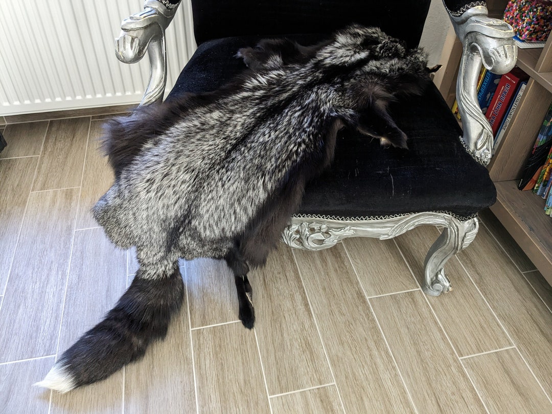 Real Silver Fox Fur Skin Pelts Natural Colour, Home Decoration. - Etsy
