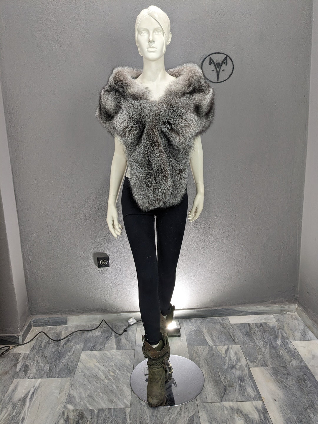 Silver Fox Fur Stole, Large Fur Etol, Evening Shawl Shoulders Wear ...