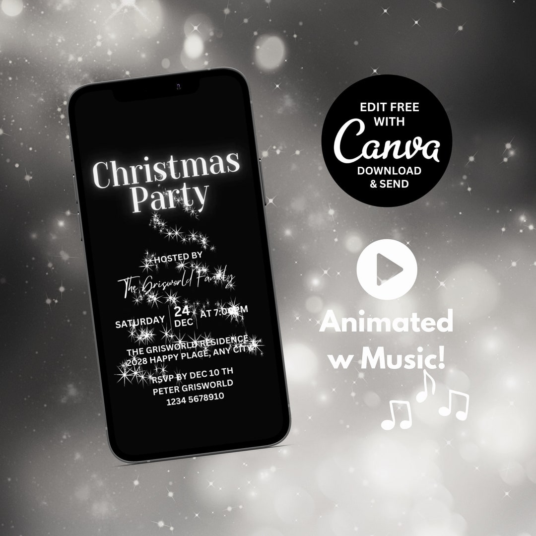 Digital Christmas Party Animated Christmas Party Invitation Video ...