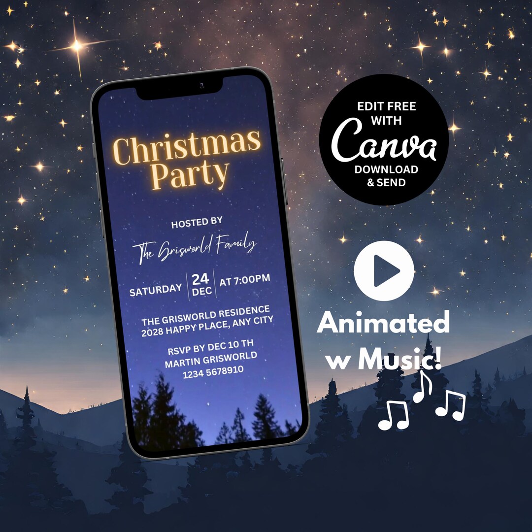 Christmas Party Invitation Video Template Christmas Party Invitation ...