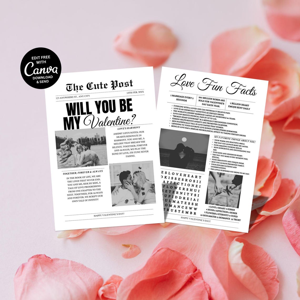 Valentine's Day Cupid Post Newspaper Gift for Her Custom Newspaper ...