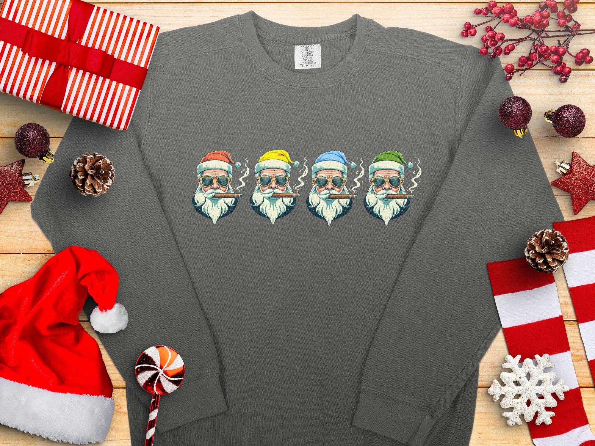 Bad Santa Sweater Comfort Colors Christmas Sweater Golf Christmas ...