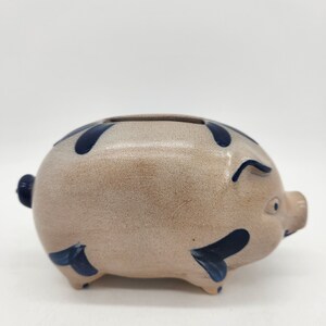 David Eldreth Signed Pig Bank Salt Glazed Stoneware Cobalt Blue on Gray ...