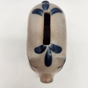 David Eldreth Signed Pig Bank Salt Glazed Stoneware Cobalt Blue on Gray ...