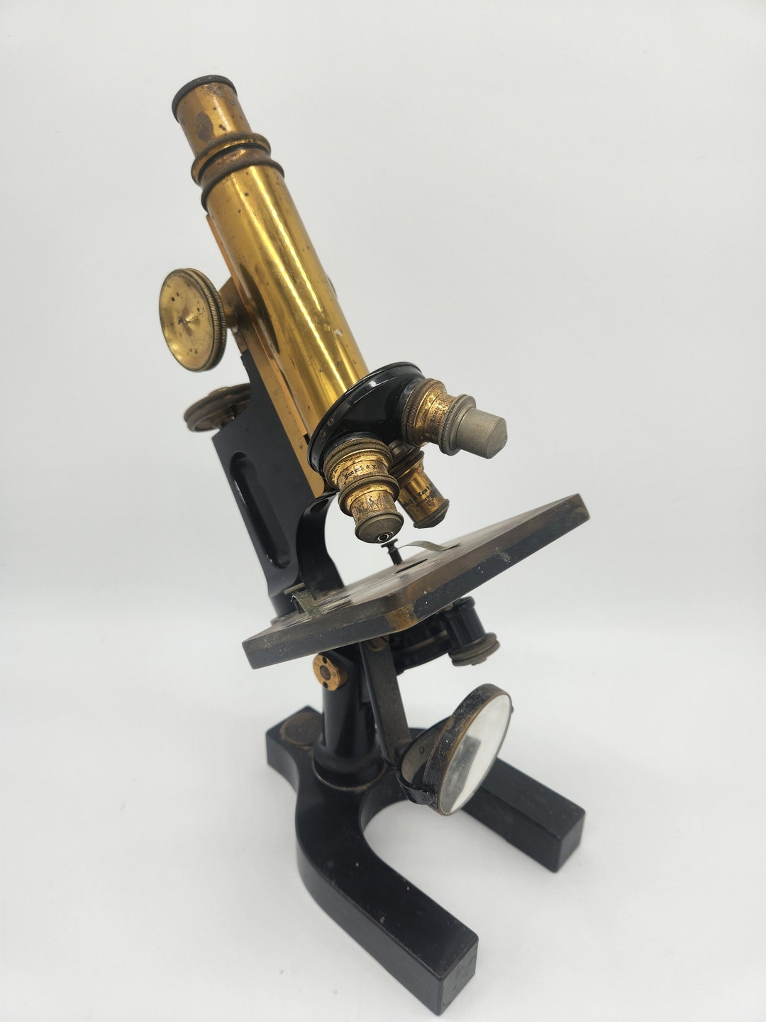 Bausch & Lomb Antique Brass Microscope in Box - Etsy