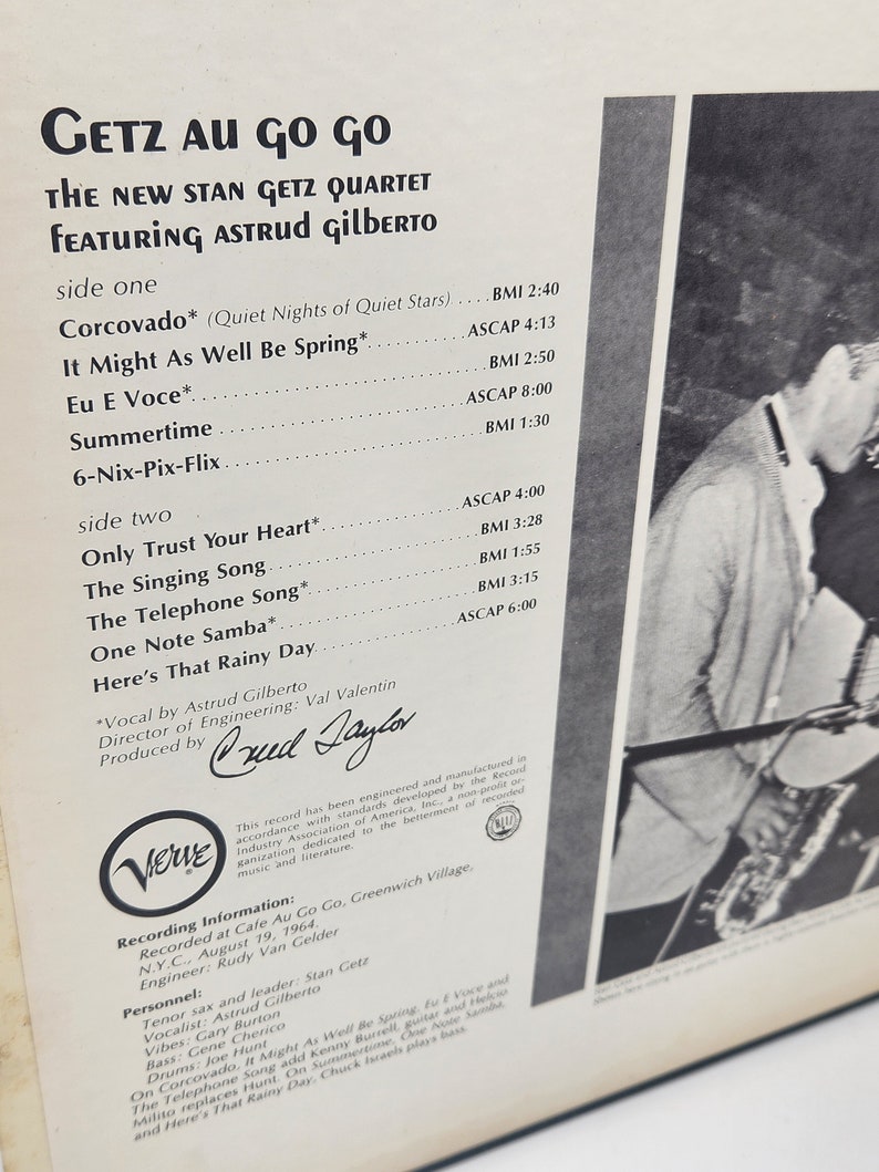 Stan Getz Quartet Featuring Astrud Gilberto Getz Au Gogo - Etsy