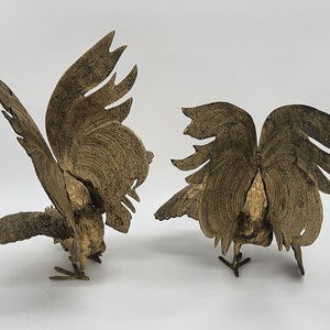 Vintage Brass Fighting Roosters - Etsy