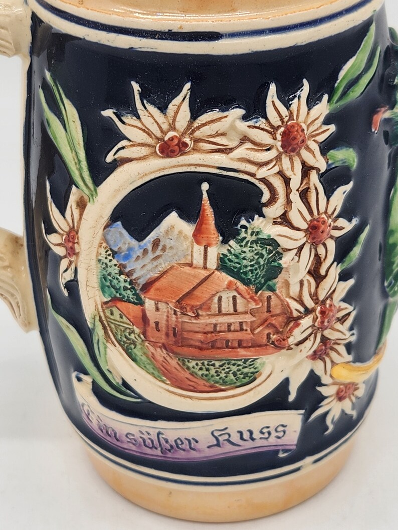 Gerz west Germany Beer Stein Tankard Super Kiss Hochgenuss Man Maiden ...