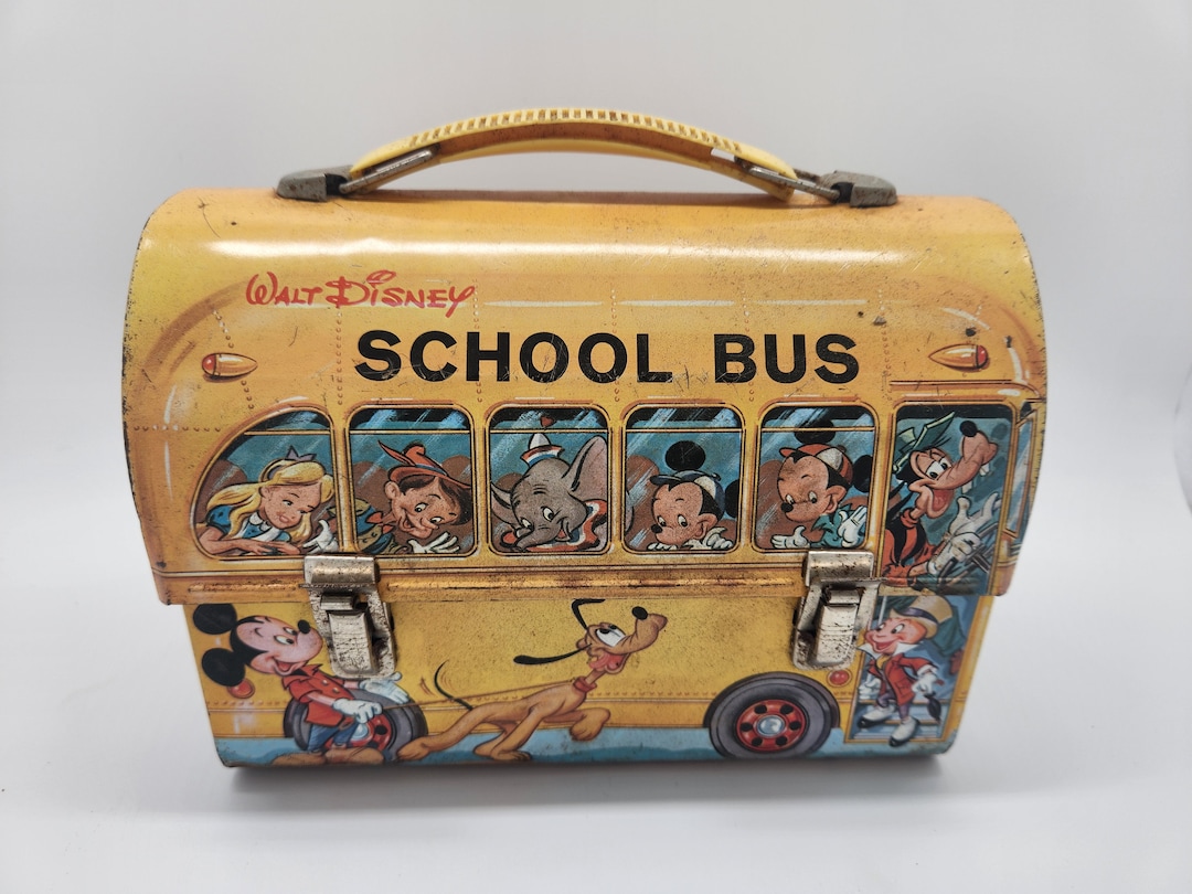 1960's Walt Disney School Bus Aladdin Metal Lunch Box - Etsy