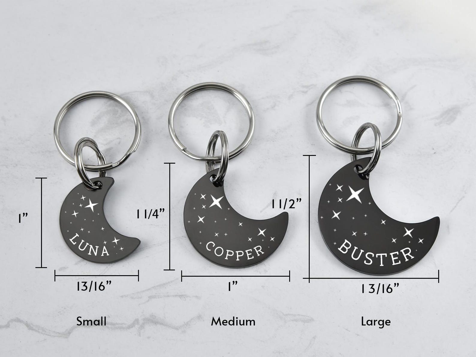 Personalized Moon Pet Tag: Custom Dog Cat ID Tag,cat ID Tag - Cat ...