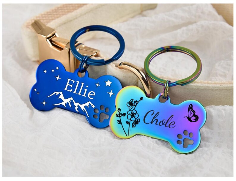 Cute Personalized Dog Tag, Custom Bone Dog Tag, Puppy Name Tag ...