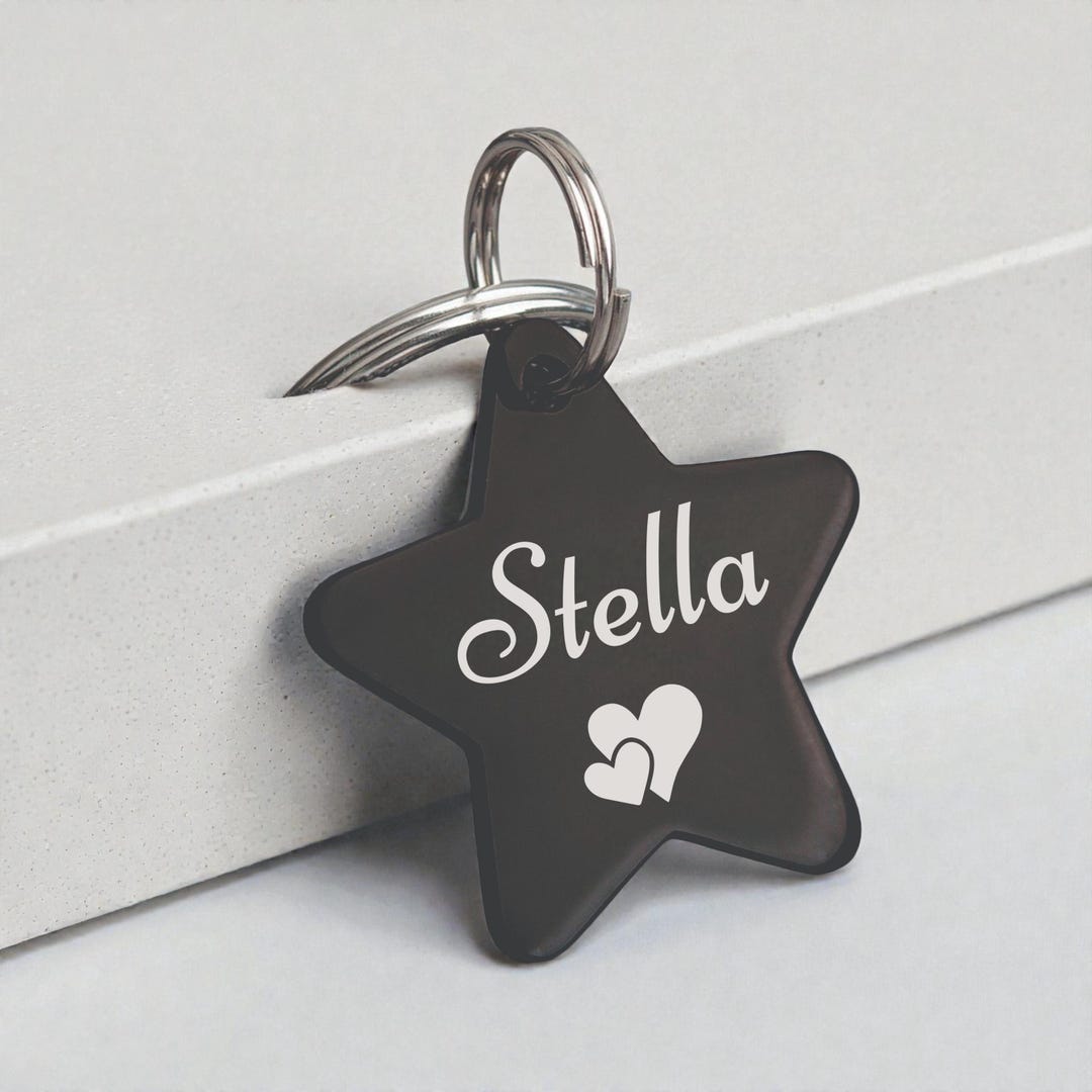 Personalized Star Pet ID Tag,deep Engraved Stainless Steel,dog Tag,cat ...