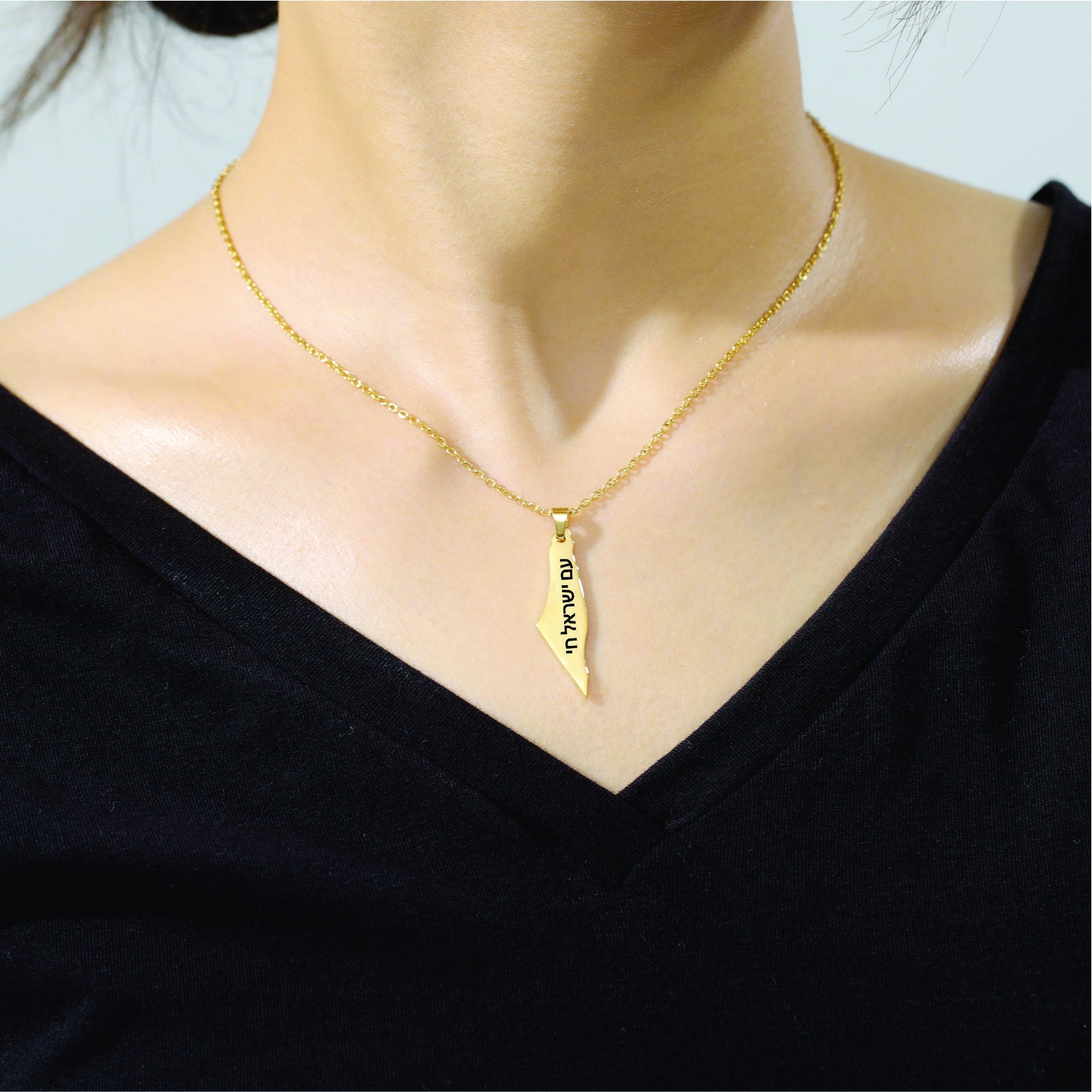 Custom Map Necklace-gold Map Necklace, Holy Land Pendant Necklace ...
