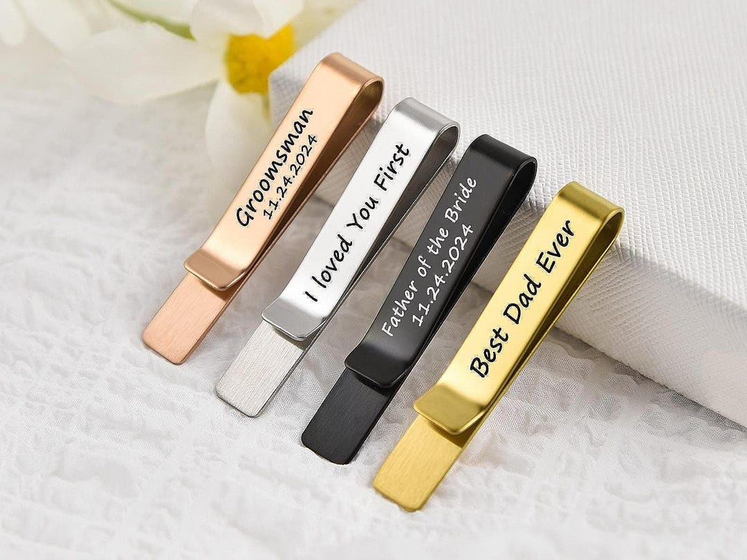 Engraved Tie Clip, Groomsmen Gift, Groomsmentie Clip, Personalized Tie ...
