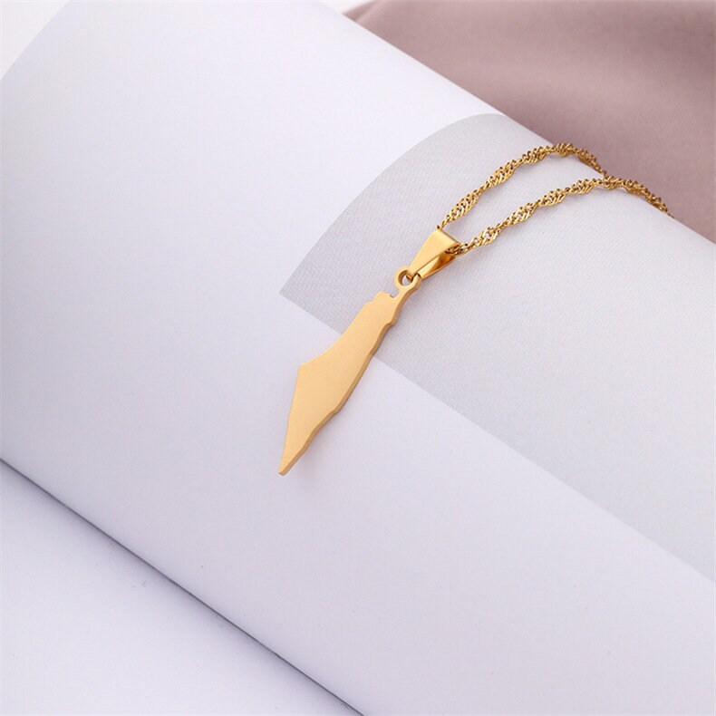 Custom Map Necklace-gold Map Necklace, Holy Land Pendant Necklace ...