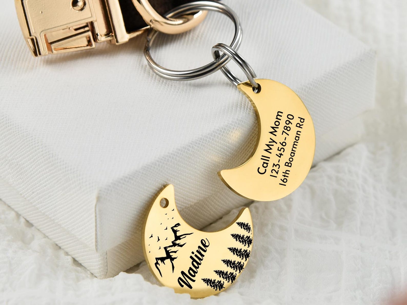 Personalized Moon Pet Tag: Custom Dog Cat ID Tag,cat ID Tag - Cat ...