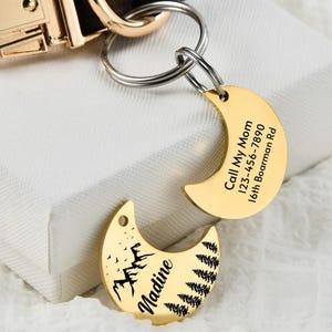 Personalized Moon Pet Tag: Custom Dog Cat ID Tag,cat ID Tag - Cat ...