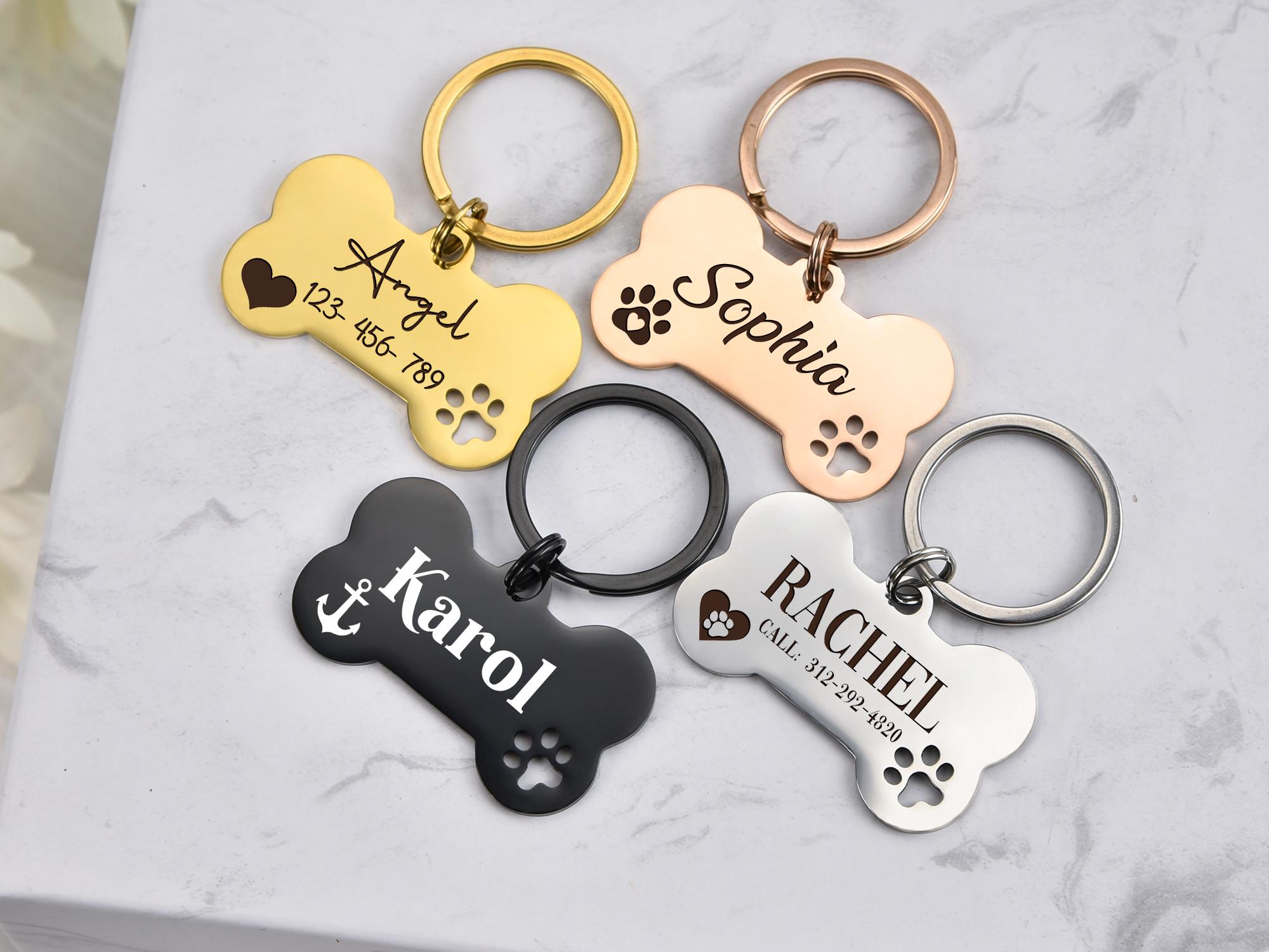 Cute Personalized Dog Tag, Custom Bone Dog Tag, Puppy Name Tag ...