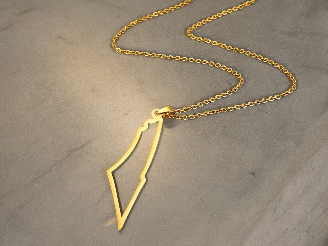 Custom Map Necklace-gold Map Necklace, Holy Land Pendant Necklace ...