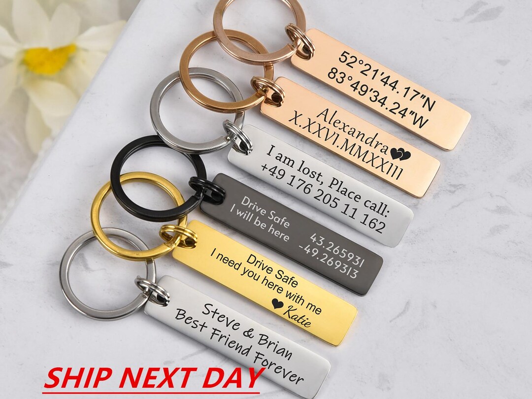 Custom Engraved Stainless Steel Keychain: Personalized Metal Key Chain ...