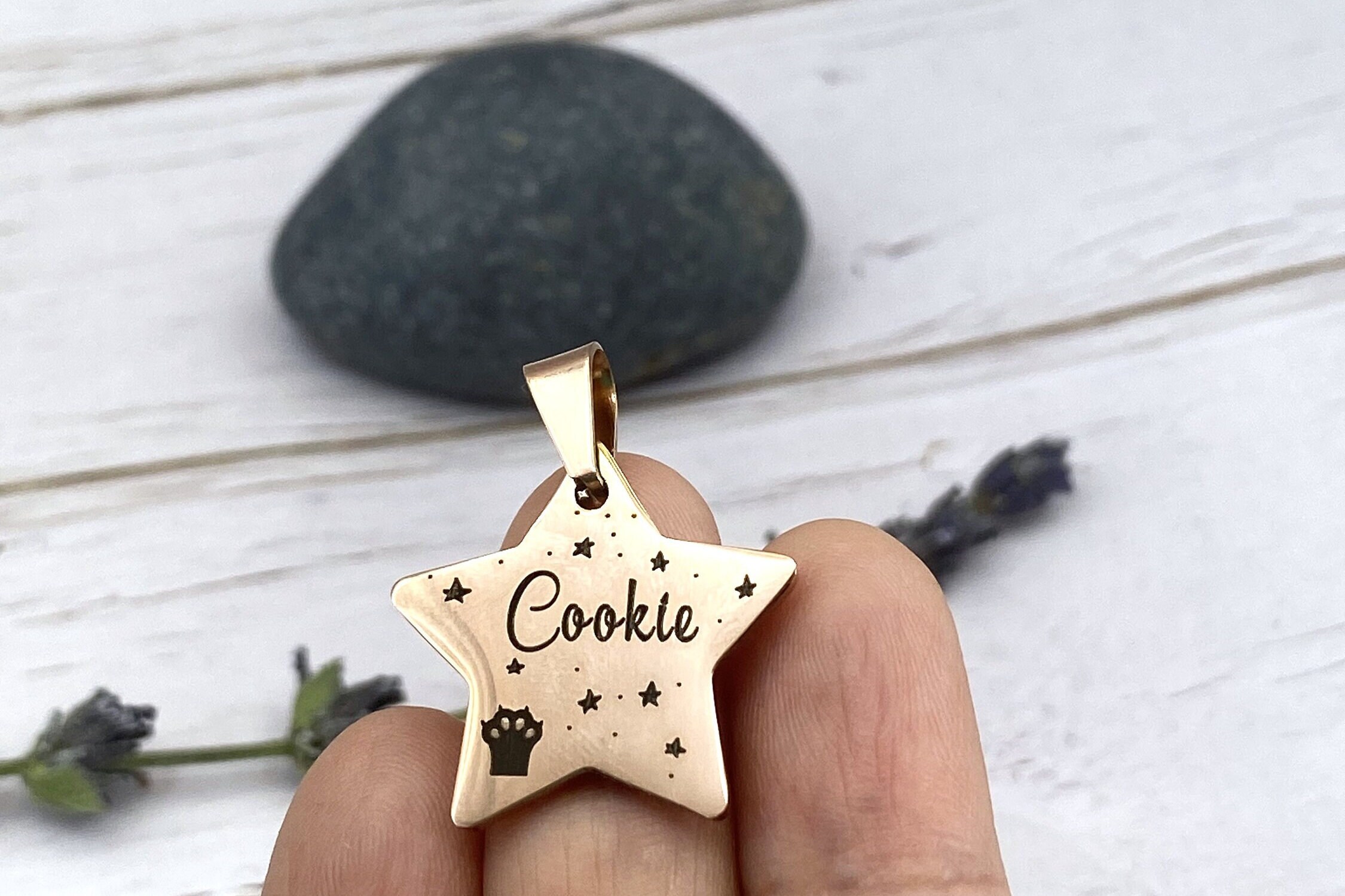 Star Cat Tag-star Dog Tag-star Pet Tag-tags Personalized-pet - Etsy