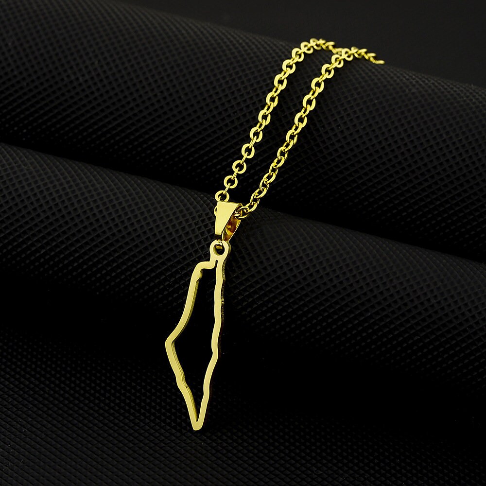 Custom Map Necklace-gold Map Necklace, Holy Land Pendant Necklace ...