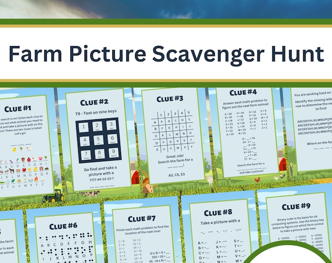 Zoo Picture Scavenger Hunt With Clues and Ciphers Summer STEM Printable ...