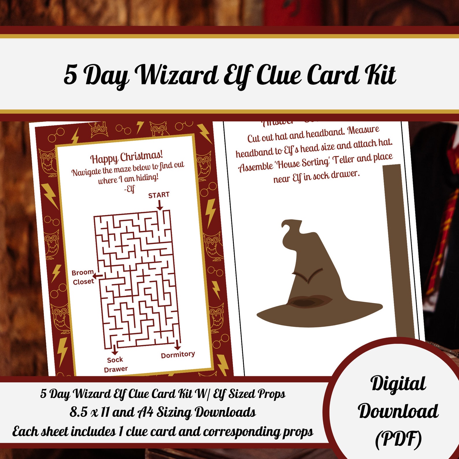 Wizard Elf Puzzles and Props - 5 Day Sample Elf Kit - Printable ...