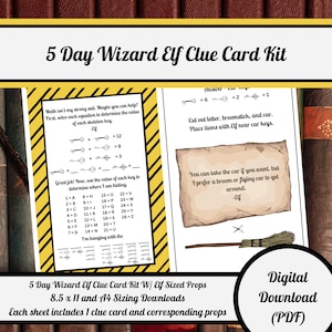 Wizard Elf Puzzles and Props - 5 Day Sample Elf Kit - Printable ...