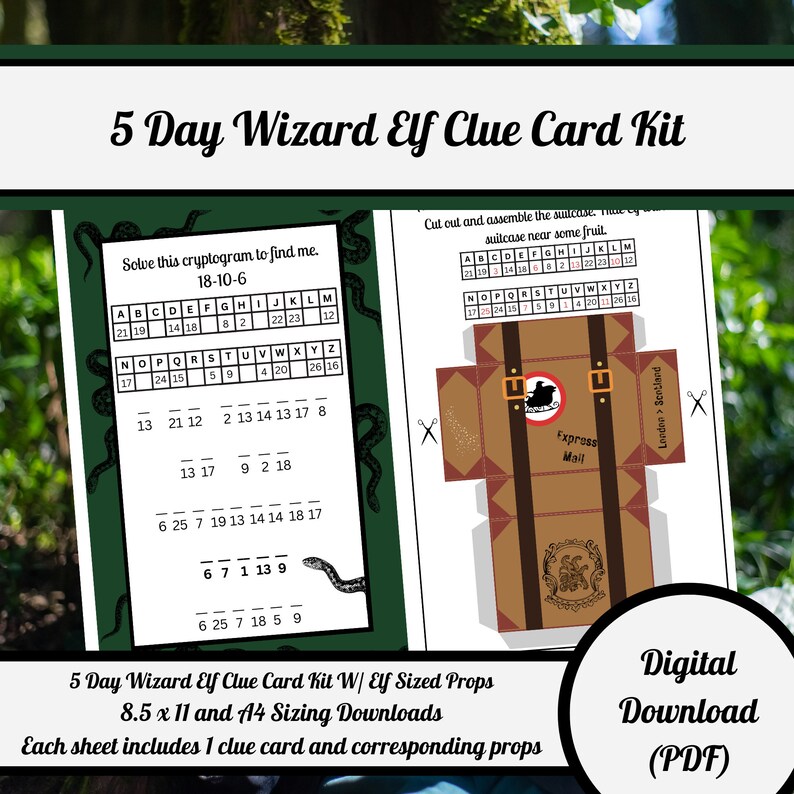 Wizard Elf Puzzles and Props - 5 Day Sample Elf Kit - Printable ...