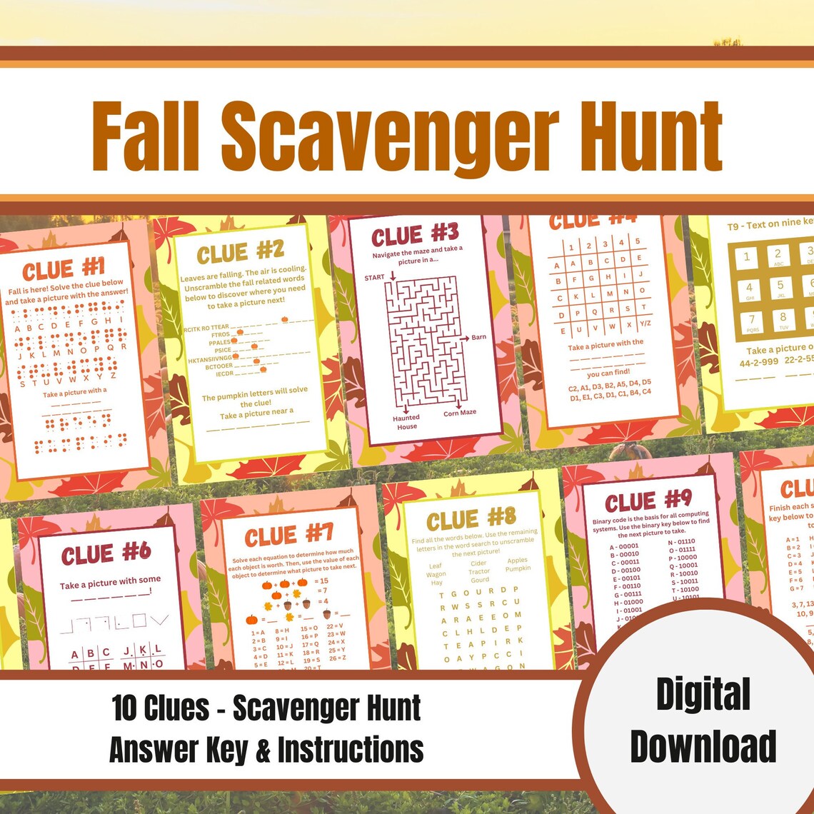 Fall Scavenger Hunt: Pumpkin Patch & Apple Orchard Activity (PDF ...