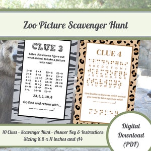 Zoo Picture Scavenger Hunt With Clues and Ciphers Summer - STEM ...