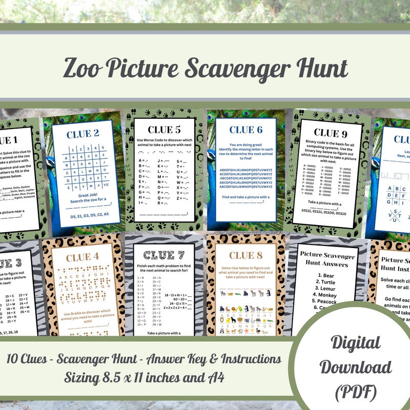 Zoo Activities for Adults - Etsy