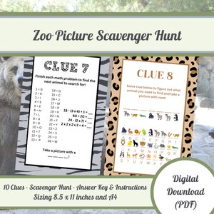Zoo Picture Scavenger Hunt With Clues and Ciphers Summer - STEM ...